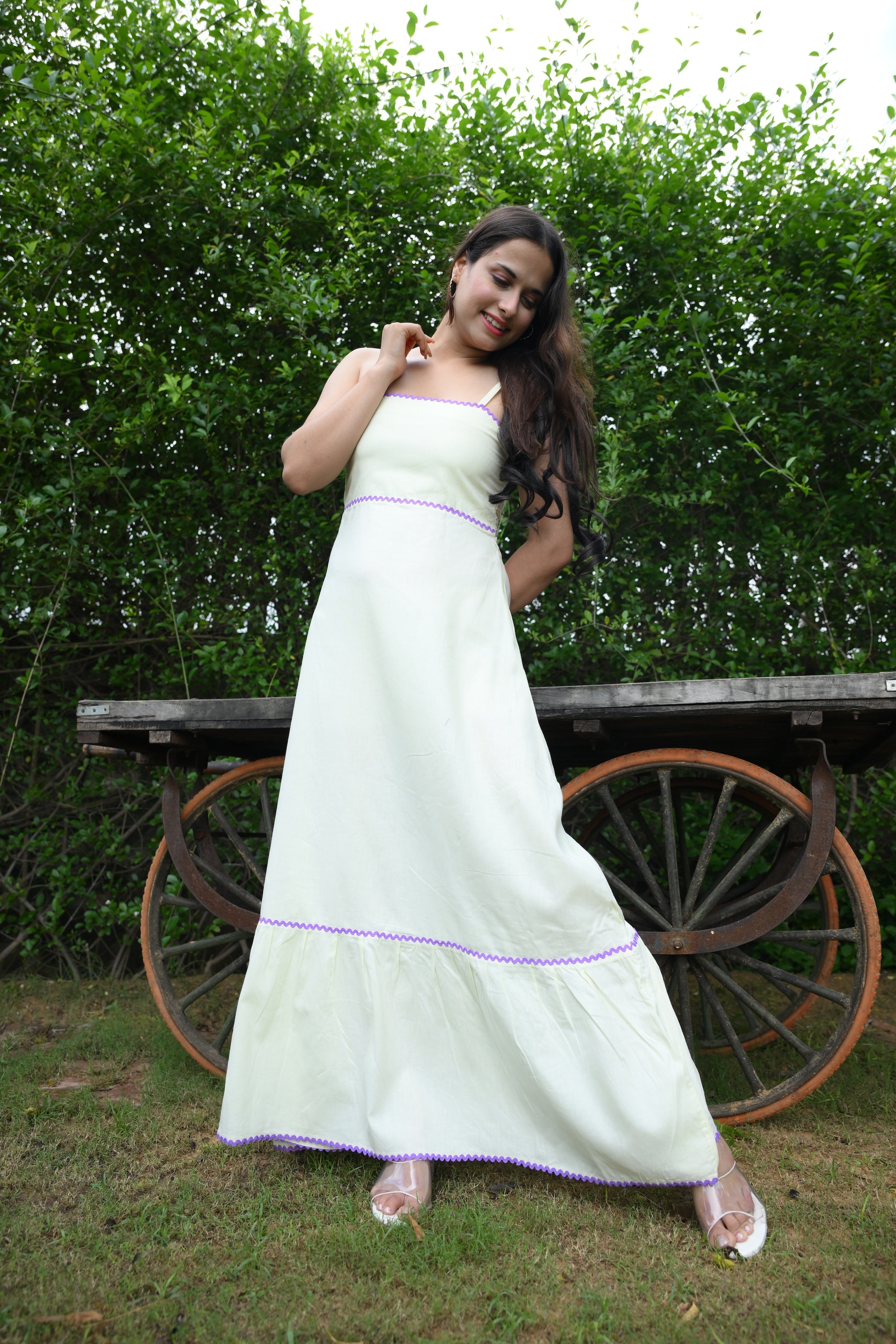 White Ric Rac Maxi Dress